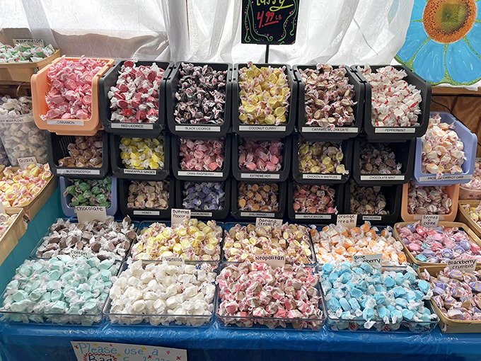 A rainbow you can taste! These bins are like a treasure chest for your inner child, filled with jewel-toned morsels of nostalgia.