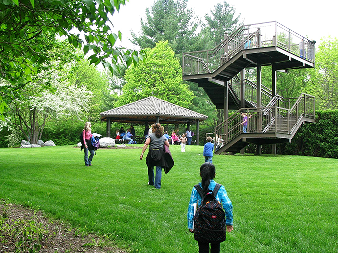 Adventure awaits! This observation deck isn't just for bird watching - it's for people watching too. Climb up and channel your inner David Attenborough.