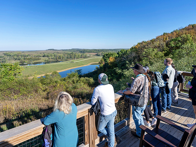 "Bird's eye view or human's eye view? Either way, these visitors are getting an eyeful of Ohio's wild side."