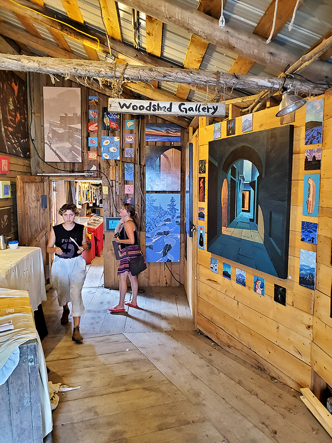 The Woodshed Gallery: where art meets lumber and imagination runs wilder than a Vermont maple tree in spring.