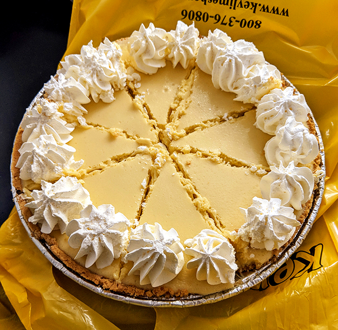 The motherlode of key lime goodness! This whole pie is like a edible work of art &ndash; if Leonardo da Vinci was really into citrus.