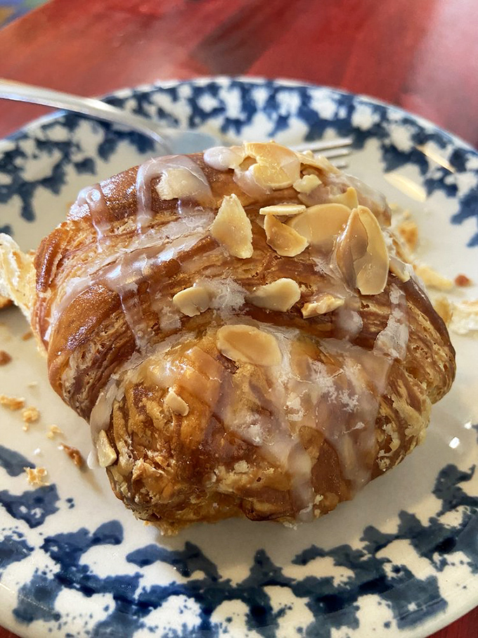 Flaky, buttery, almond-y goodness. This croissant is what breakfast dreams are made of &ndash; it's practically begging to be dunked in coffee.