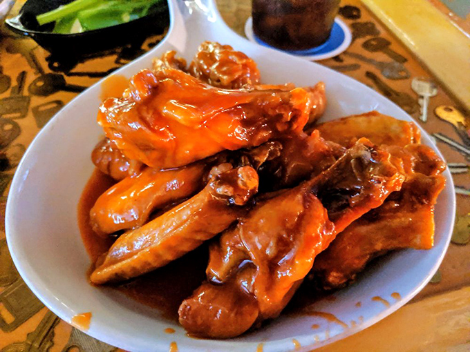 These wings aren't for flying, they're for devouring! Slathered in sauce and packed with flavor, they're like tiny, edible hugs for your taste buds.