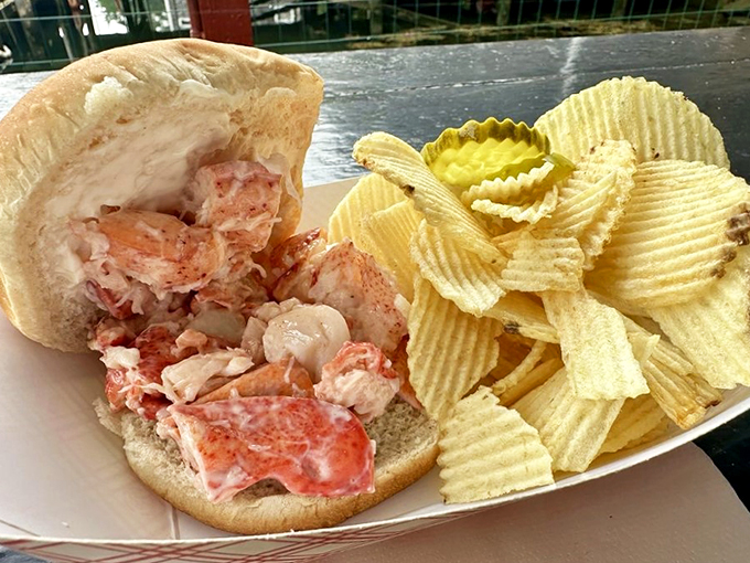 The lobster roll of your dreams! Chunky, succulent meat nestled in a pillowy bun &ndash; it's like a warm hug for your stomach.