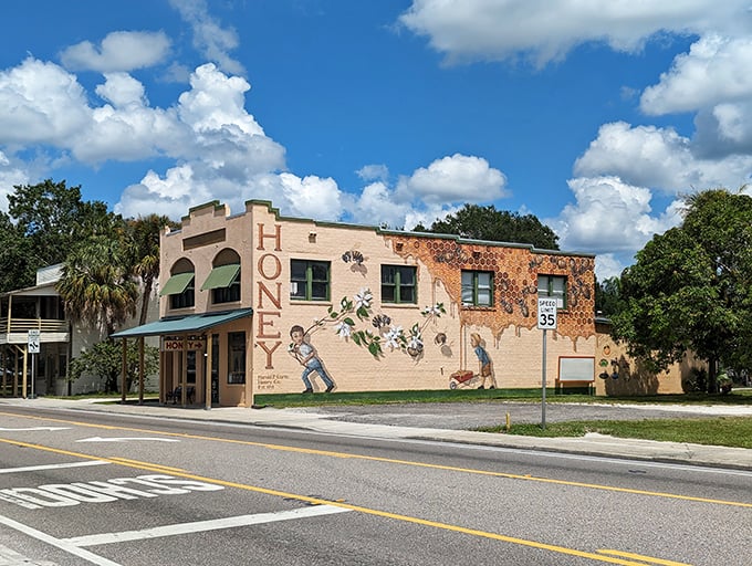 Honey, I'm home! This mural is sweeter than a spoonful of local nectar. It's the bee's knees, literally!