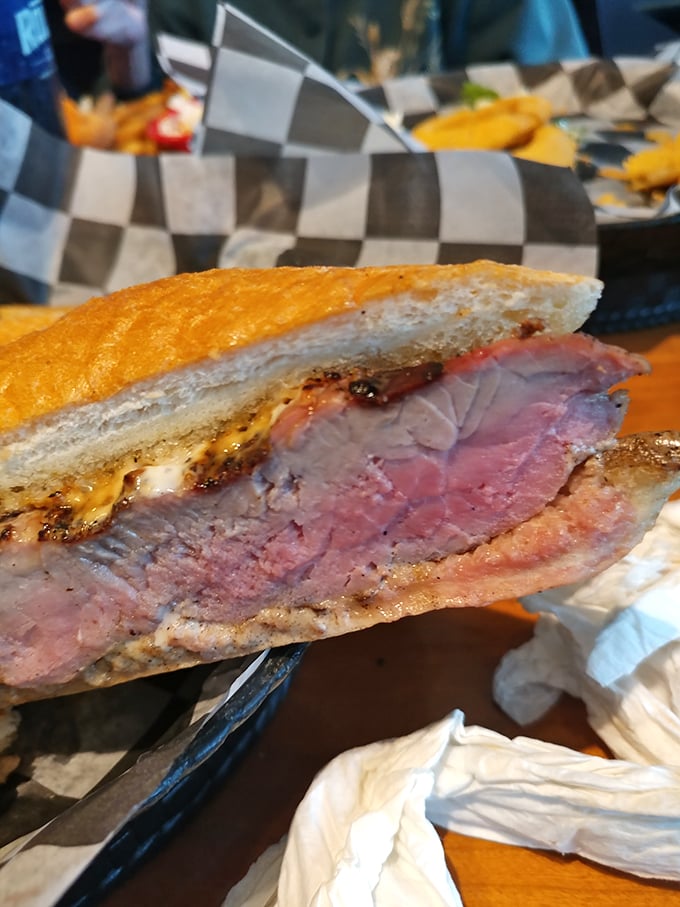 Prime real estate on a bun! This sandwich is packing more beef than a bodybuilder's Instagram. Juicy, tender, and ready for its close-up.