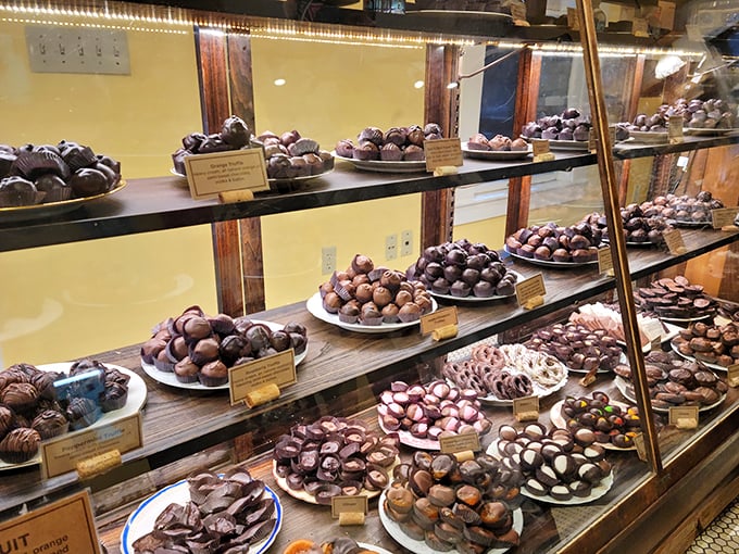 Truffles so perfectly lined up, they'd make a drill sergeant weep with joy. Resistance is futile, my friends.