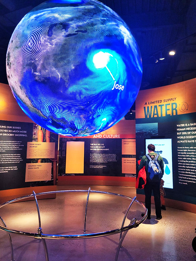 "Houston, we have liftoff!" A mesmerizing blue orb captivates visitors, turning a lesson on water into an out-of-this-world experience. Neil Armstrong would be proud.