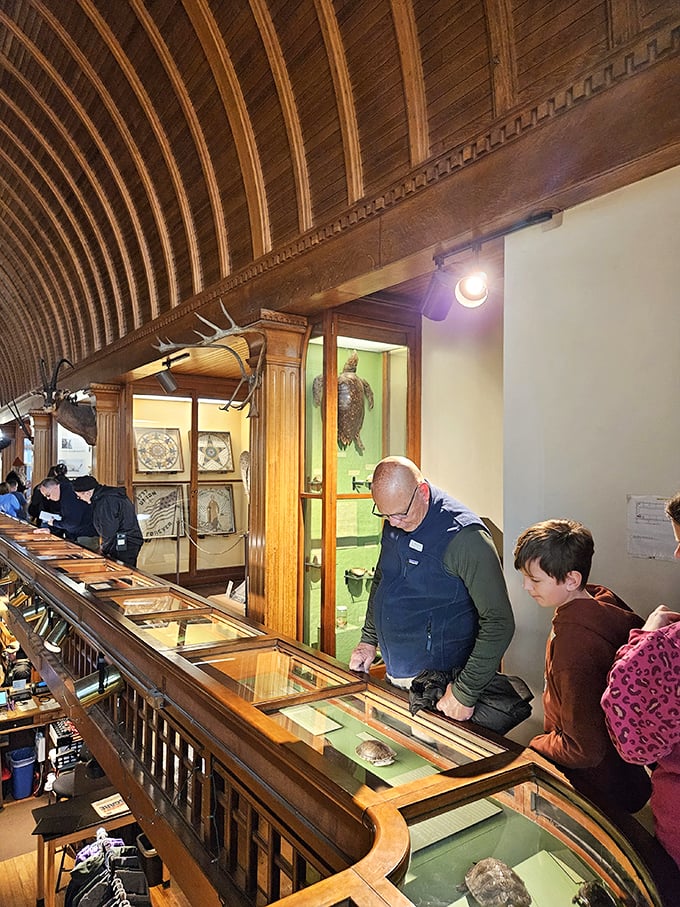 Peering into the past, these visitors are getting up close and personal with history. No time machine required!