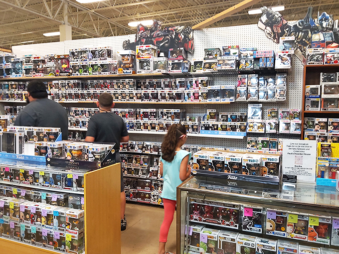 Funko Pop paradise! These tiny treasures are like Pokemon for grown-ups. Gotta catch 'em all, but where will you put them?
