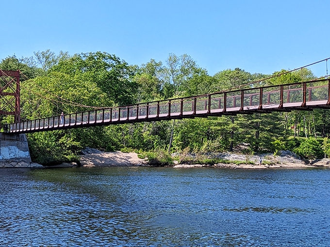 Walk on the wild side! This swaying footbridge offers a free adrenaline rush with a side of river views.