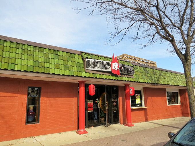 East meets Midwest! Bistro Chen's vibrant exterior is your gateway to a world of fusion flavors.