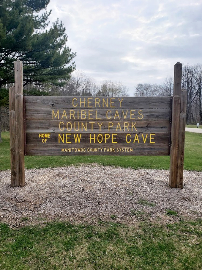 Road trip rule #2: Always trust a hand-painted sign. Cherney Maribel Caves offer a detour into nature's labyrinth.