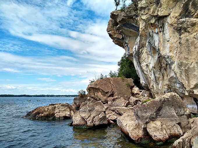 Lone Rock Point: Where Lake Champlain meets its match in rugged beauty. It's like nature's version of a dramatic cliffhanger, minus the TV drama.