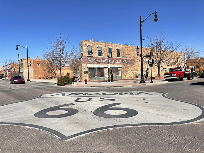 Take it easy in Winslow! This Eagles-inspired corner is the perfect spot to lose your blues and find your groove.