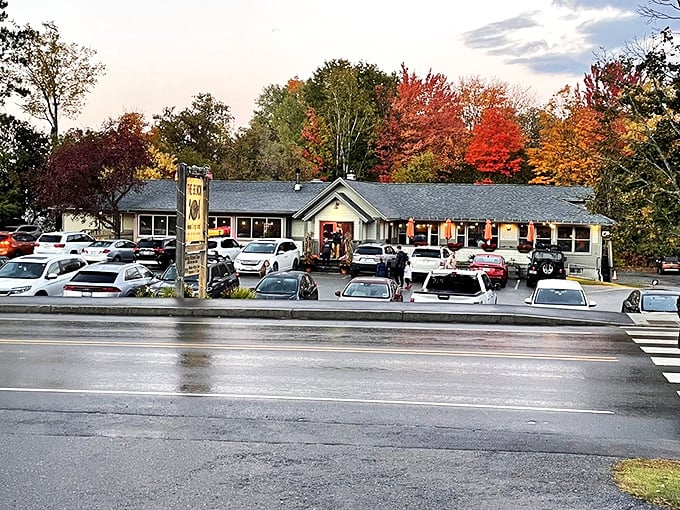 Roadside oasis alert! The Bench's inviting facade is like a warm hug for weary travelers.