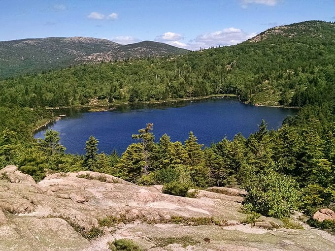 Nature's hidden swimming pool: No lifeguard on duty, just pure mountain magic.