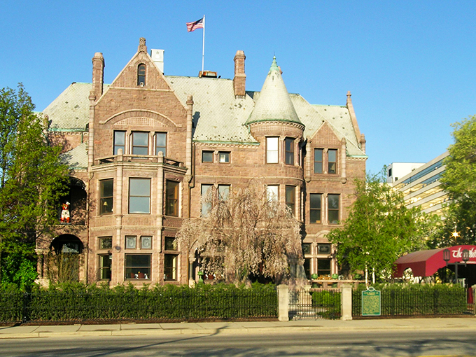 The Whitney: Detroit's pink granite gem. It's like someone bedazzled a mansion &ndash; gaudy, but in the most fabulous way possible.