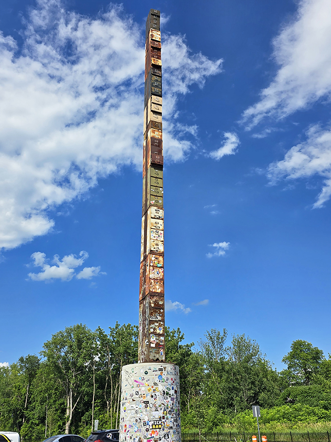 Roadside oddity alert! This metal monster is the perfect backdrop for your "Wish You Were Here" selfies.