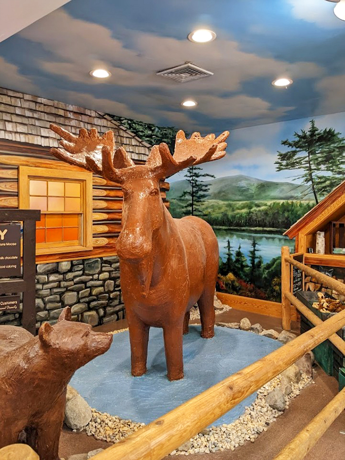A moose you can't eat, in a forest you can! Lenny's diorama is a chocoholic's dream.