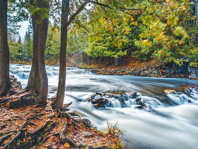 Cruise control? More like waterfall control! Ocqueoc Falls is the perfect place to cool off on your summer road trip.