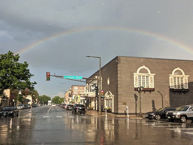 Stairway to heaven? Nope, just the path to The Lexington's rooftop patio, where steaks and skylines collide.
