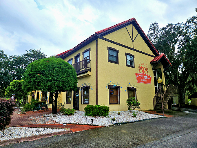 Where pretzels meet palm trees. Yalaha's charming yellow building houses an unexpected treasure trove of authentic German baked goods.