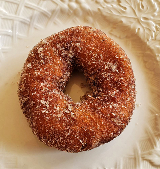 Meet the donut that launched a thousand road trips. This apple cider beauty is dusted with enough cinnamon sugar to make your taste buds do a happy dance.