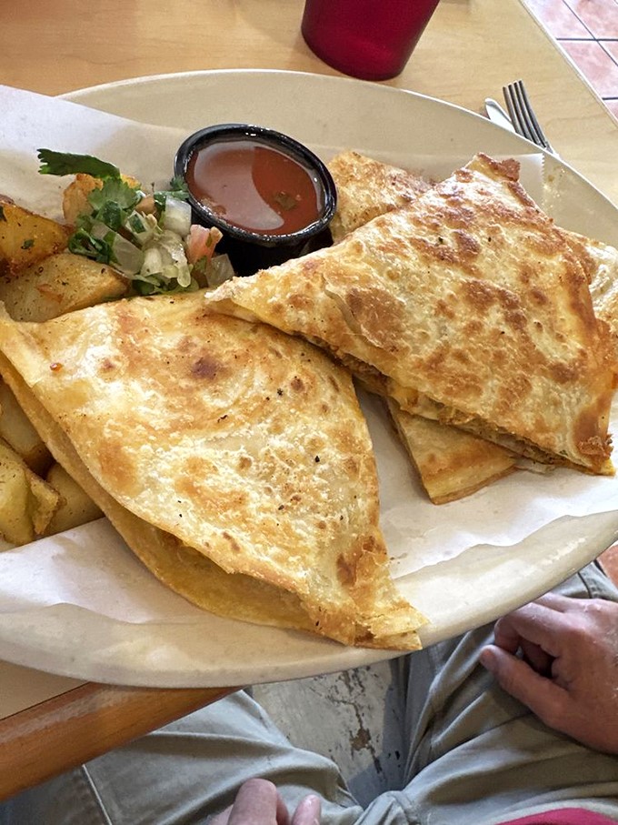 Quesadillas: The breakfast of champions... and anyone who loves a good cheese pull. This golden-brown beauty is ready for its Instagram debut.