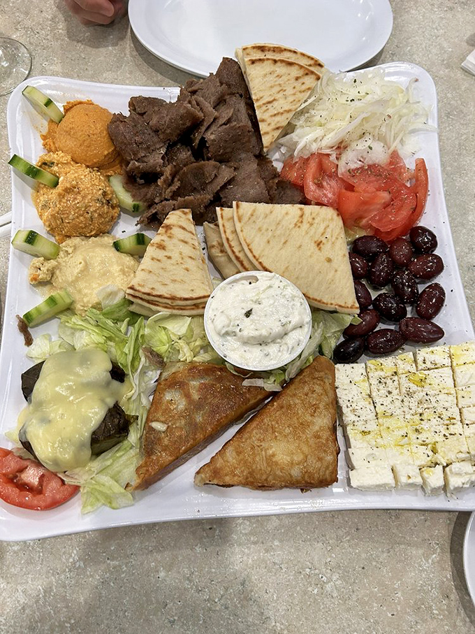 Opa! This combination platter is like the Avengers of Greek cuisine &ndash; a superhero team of flavors ready to save your appetite.