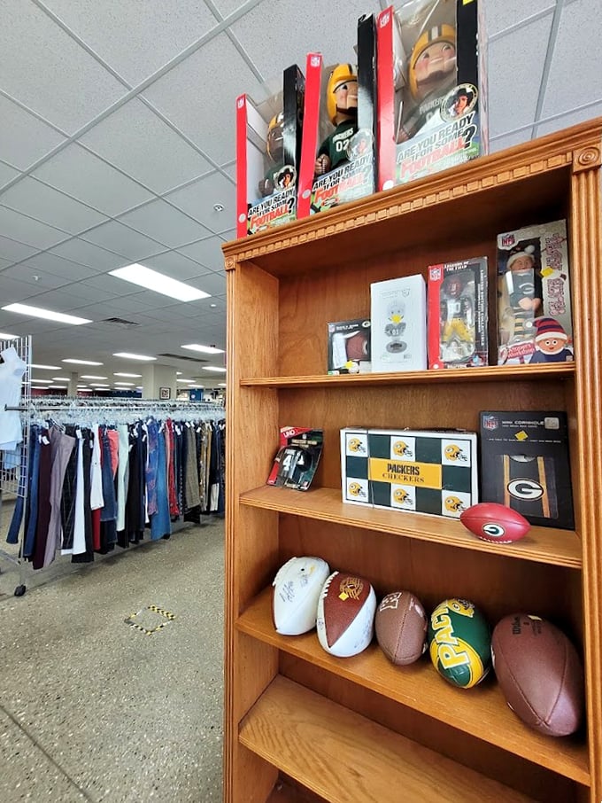Touchdown in the sports section! From Packers memorabilia to vintage gear, it's a playground for fans and collectors alike.