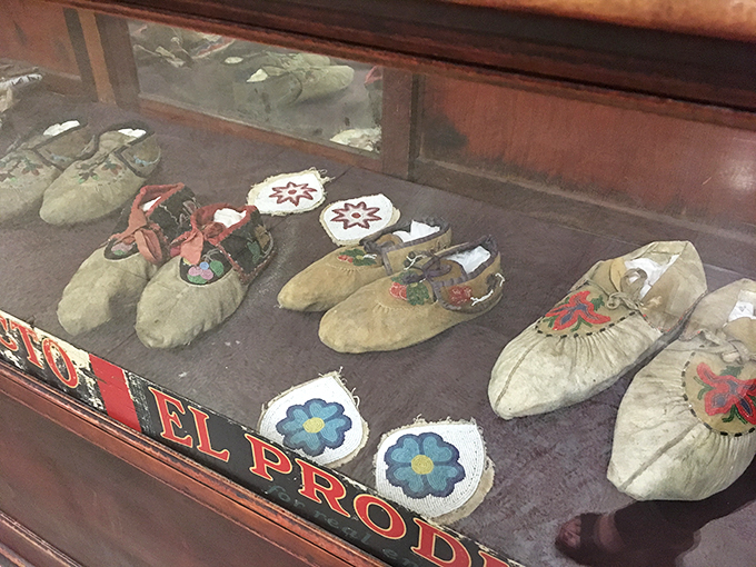 "If the shoe fits, display it!" These intricate moccasins are a step back in time, showcasing Native American craftsmanship at its finest.