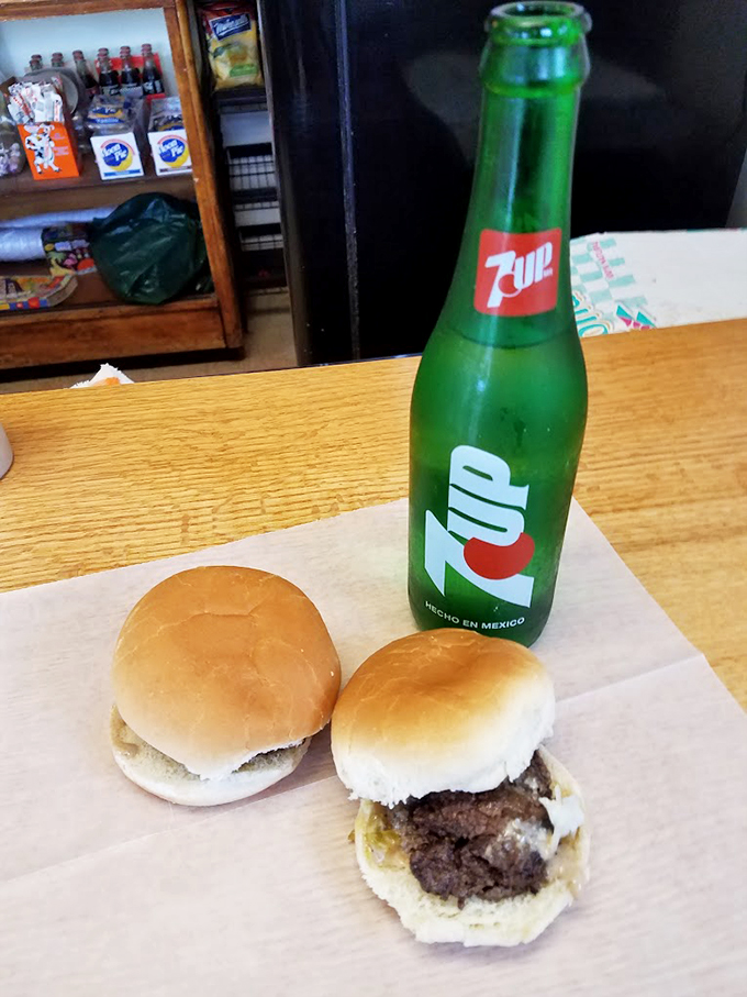 The perfect pairing: sliders and 7Up. It's like Fred and Ginger, but instead of dancing, they're doing the cha-cha in your mouth.
