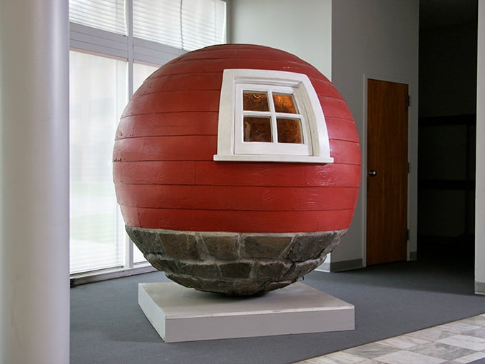Home is where the art is! This spherical wonder has us wondering &ndash; is it a house or a giant Christmas ornament? Either way, we're intrigued.