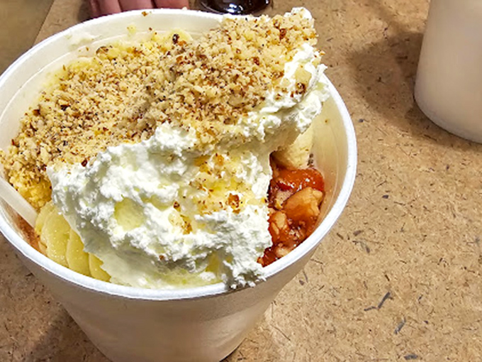 Vanilla ice cream gets dolled up with a crunchy pecan coat. It's the dessert equivalent of a little black dress with statement jewelry.