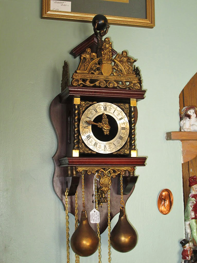 Tick-tock, time warp! This ornate clock isn't just telling time; it's telling stories of craftsmanship and elegance from a bygone era.