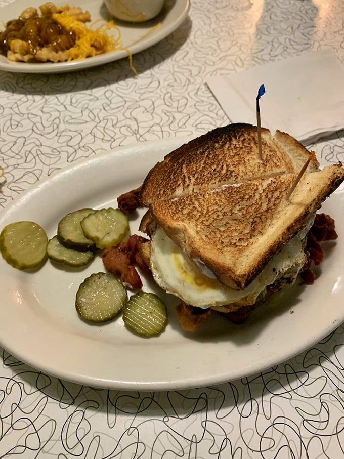 Breakfast of champions? More like breakfast of food gladiators. This double-decker is what happens when your taste buds throw a party.