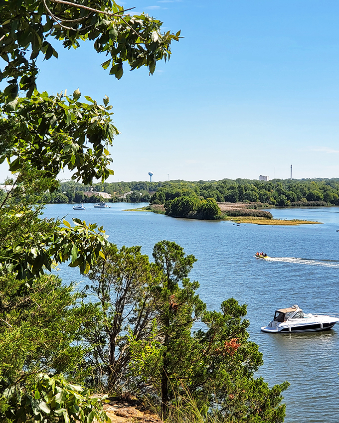 "Ahoy, nature lovers! Nothing says 'escape from the rat race' quite like a leisurely boat ride on this picturesque river."