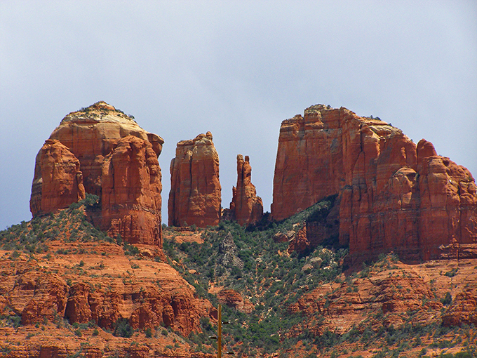 Cathedral Rock stands tall, nature's own Notre Dame. But instead of gargoyles, you might spot a soaring eagle or two.