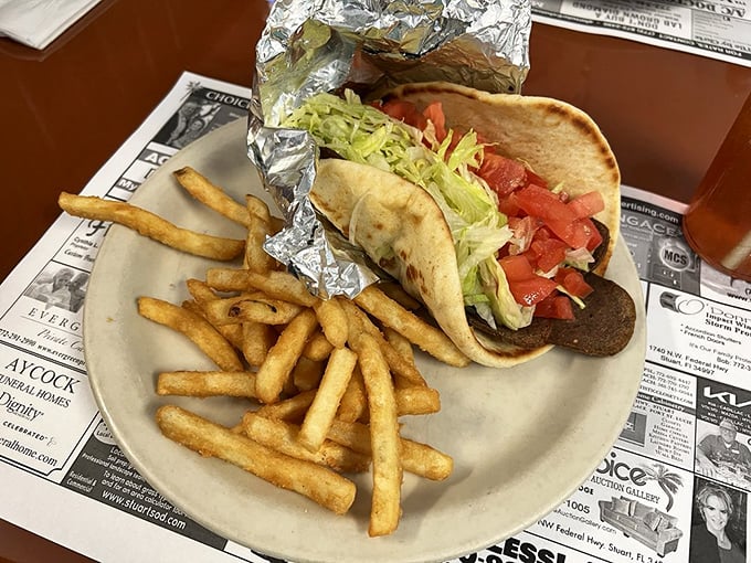 Gyro today, gone tomorrow! This Greek-inspired wrap is ready to transport your taste buds to the Mediterranean.