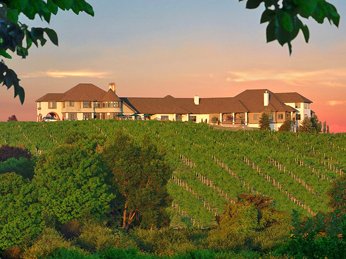 Who needs a corner office when you can have this view? Sipping wine here feels like being on top of the world.