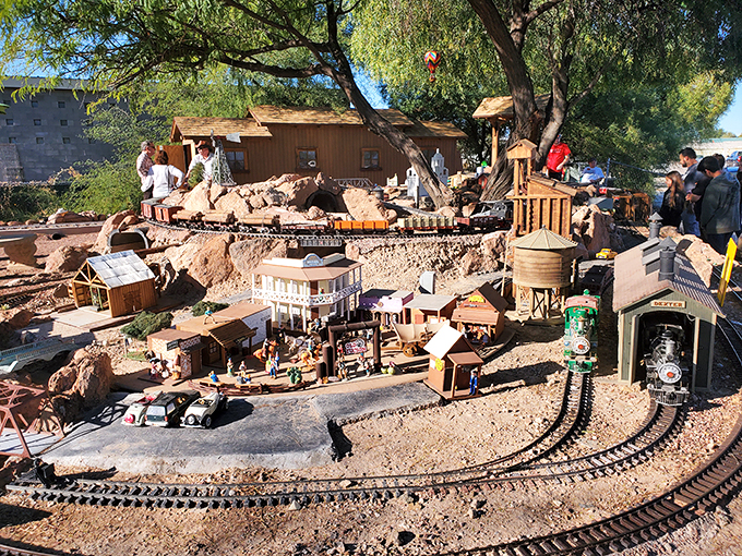 Who needs a time machine when you've got this? This outdoor display transports you to the Wild West, complete with pint-sized cowboys and cacti.
