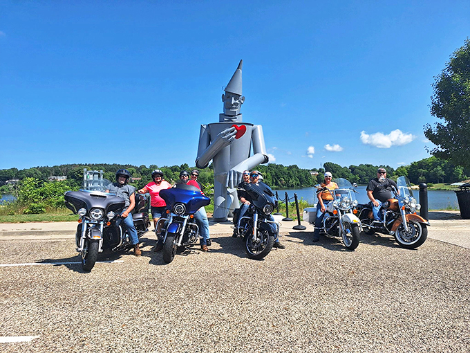Looks like the Tin Man's joined a biker gang! These road warriors found their heart in Hart, Michigan.