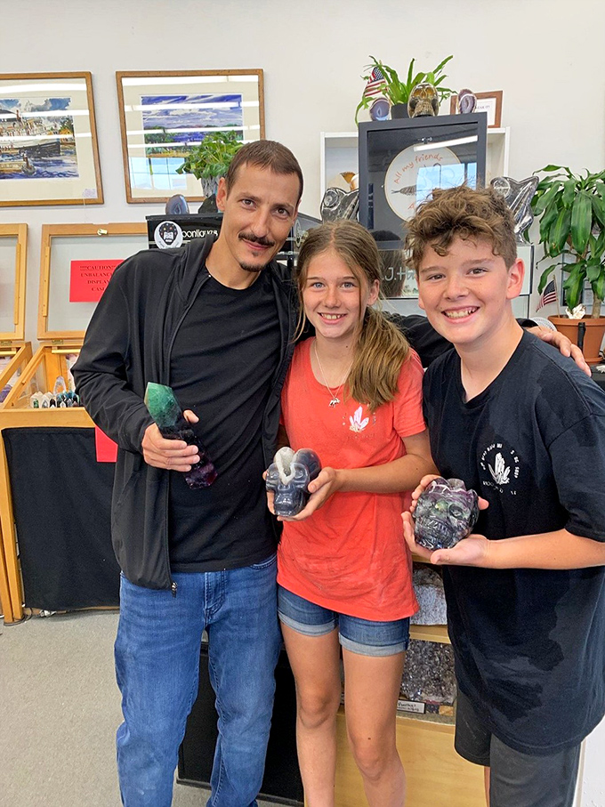 Rock stars in the making! These young geologists-in-training are handling their newfound treasures like seasoned pros.