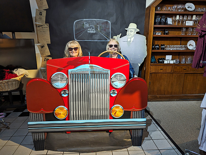 Buckle up, time travelers! This interactive display lets you take the wheel of a classic Packard - no flux capacitor required.