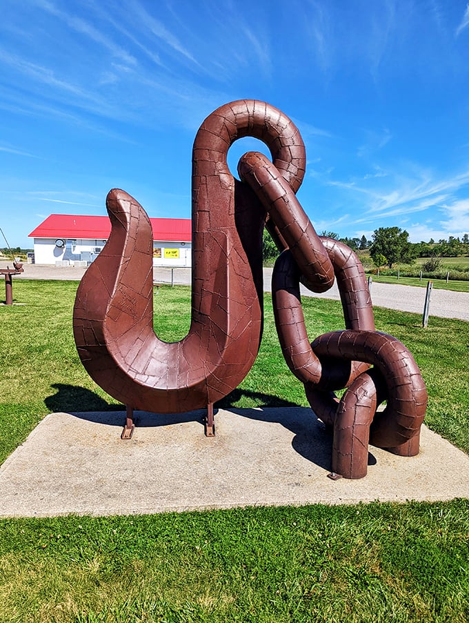 Anchors aweigh... and away with reality! This twisty metal marvel has more loops than a roller coaster at the state fair.