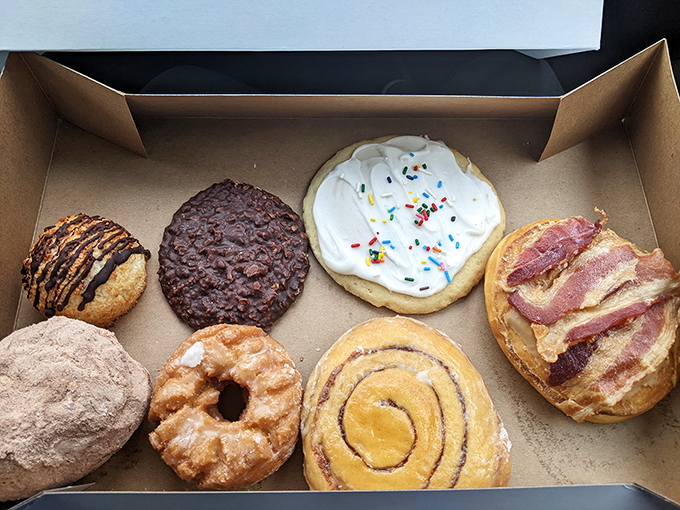 Feast your eyes on this line-up of usual suspects! From cinnamon rolls to bacon-topped donuts, each treat is guilty of being irresistibly delicious.