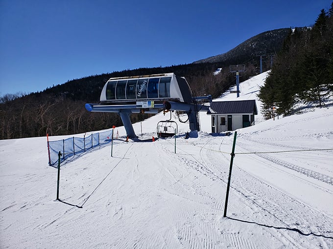 Going up! Sugarbush's lifts aren't just transportation, they're your ticket to cloud-level views and gravity-defying thrills. Beats rush hour traffic any day!