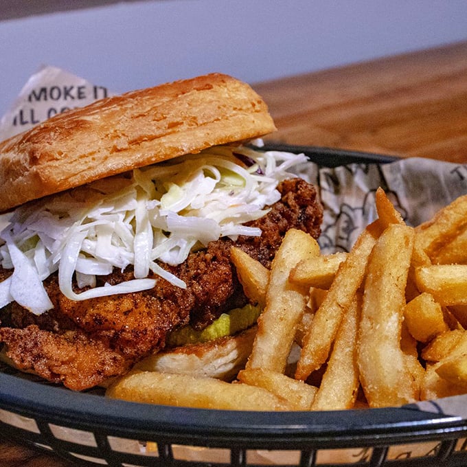 Behold, the Leaning Tower of Chicken! This sandwich is stacked higher than my to-read pile, and infinitely more delicious.