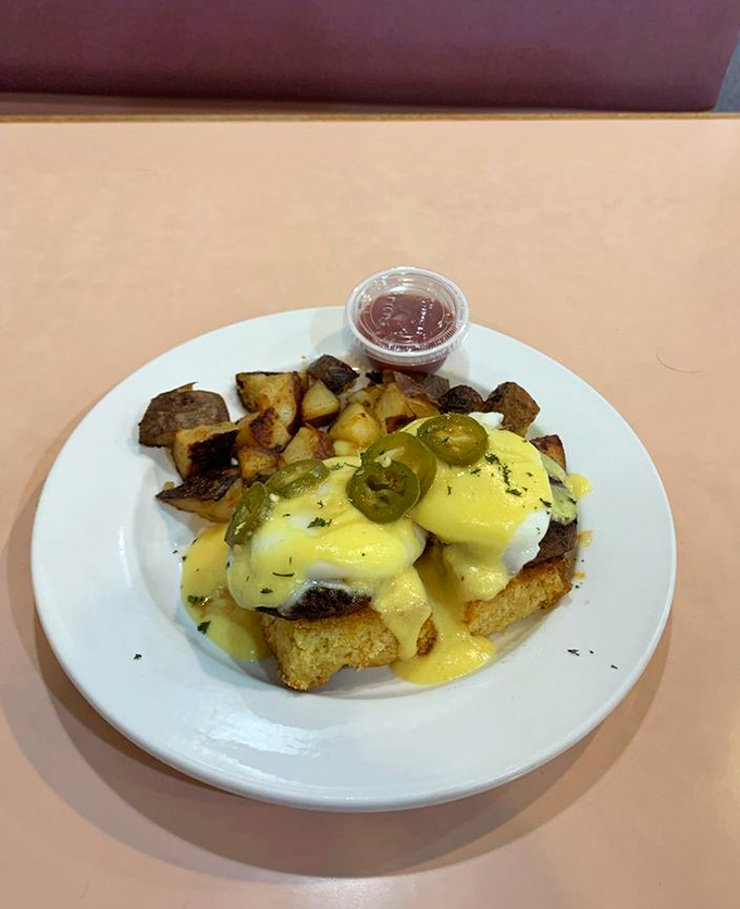 Spice up your morning! This Chorizo Benedict is like a fiesta for your taste buds, complete with a confetti of jalape&ntilde;os.